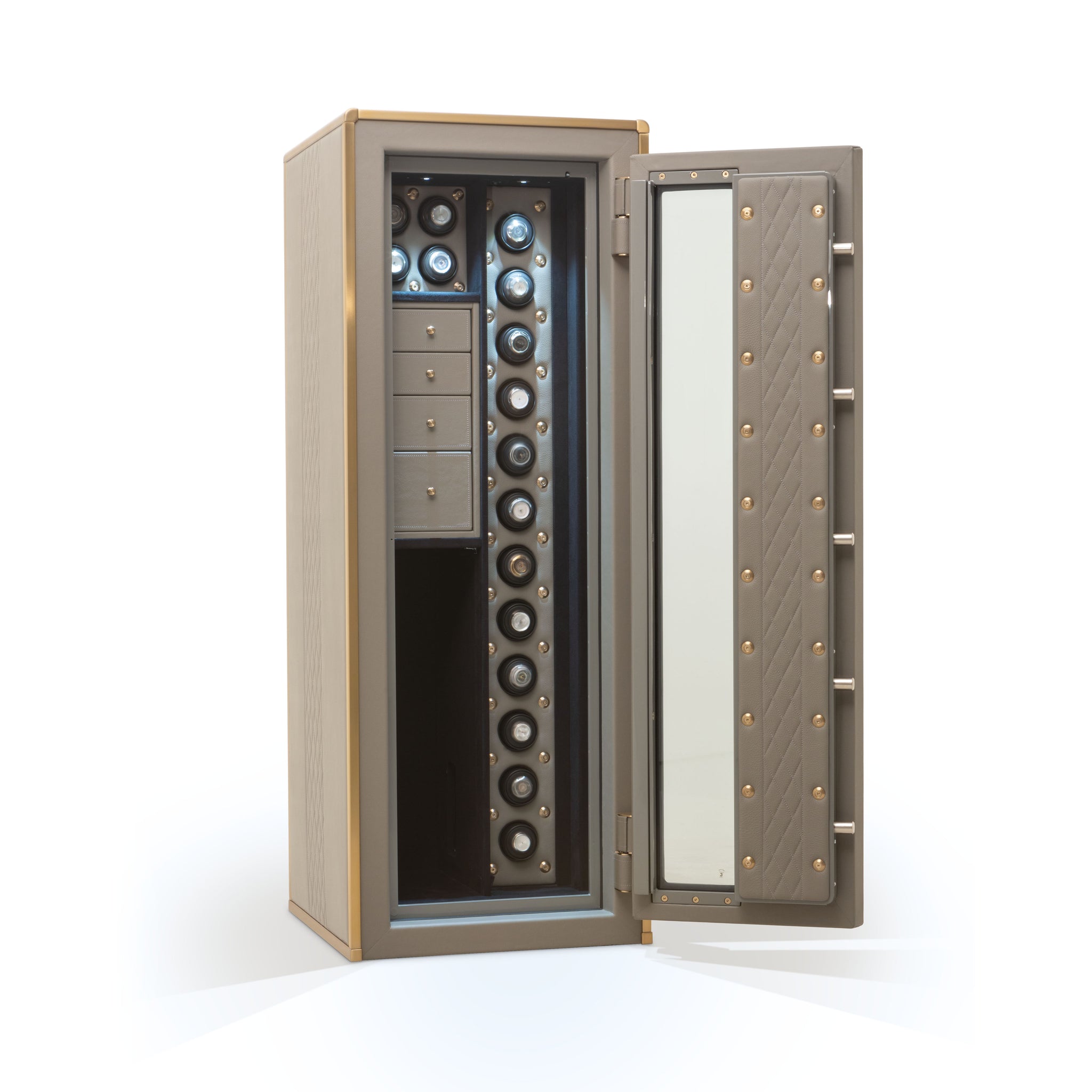 Watch Safe - Leather Wrapped Man Safe 6018 - Brown Safe